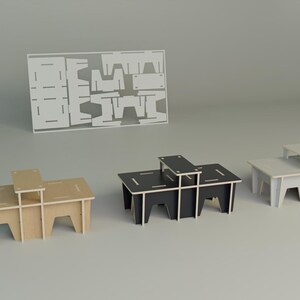 Mini Bench With Table – CNC Plywood Kids Seat for Play & Family Time - Etsy