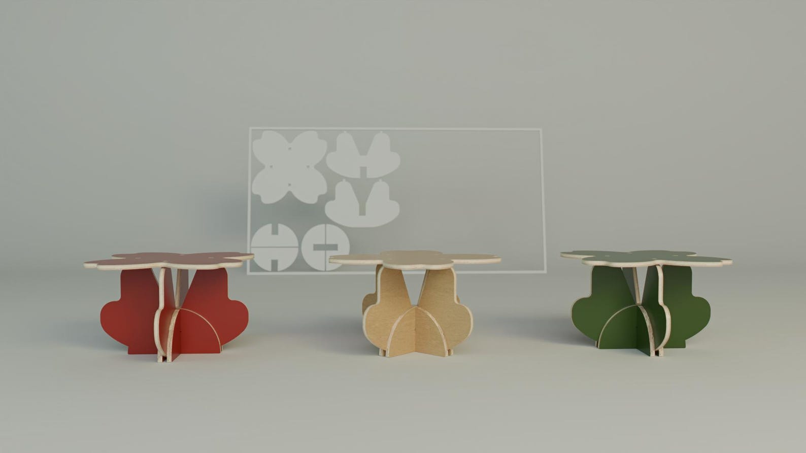 CNC Coffee Table Inspired by the Lucky Four-leaf Clover - Etsy