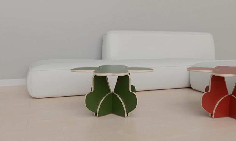 CNC Coffee Table Inspired by the Lucky Four-leaf Clover - Etsy
