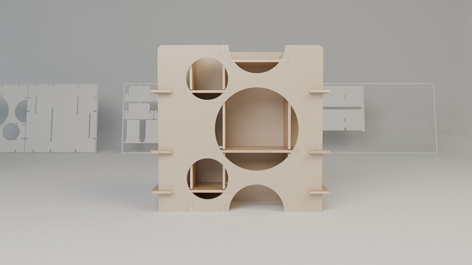 Cheese Inspired CNC Shelf – Modular Perforated Wooden Rack – Funky ...