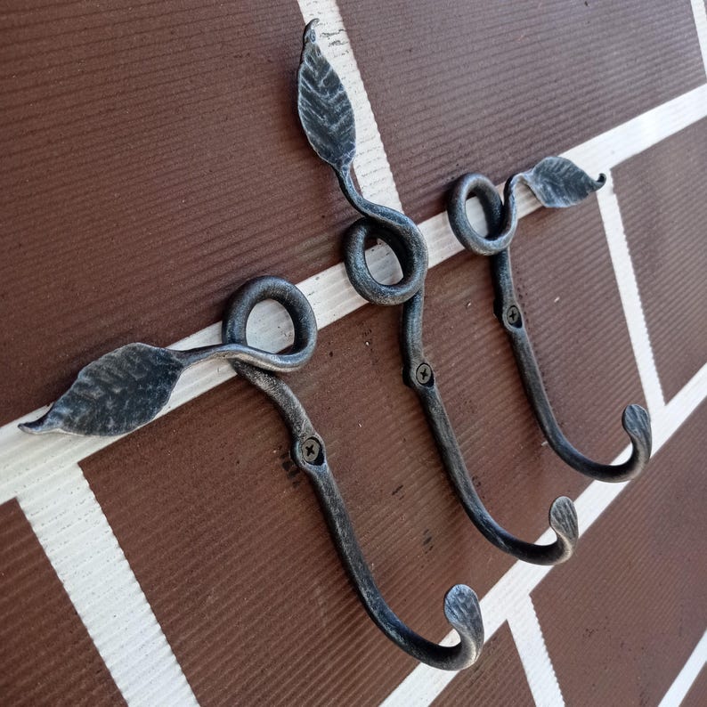 Iron Hook Wrought Iron Decorative Hanger Wall Mounted Hanger Hand ...