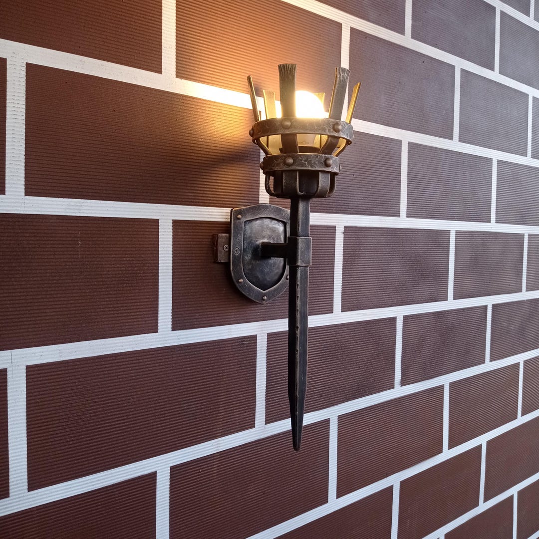 Medieval Lights Rustic Wall Torch Hand Forged Wrought Sconce Medieval ...