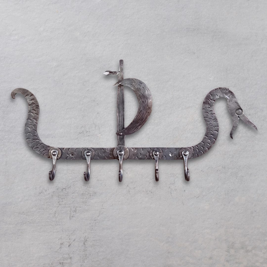 Forged Hook Medieval Hook Forged Iron Decorative Hooks Wall Mounted ...
