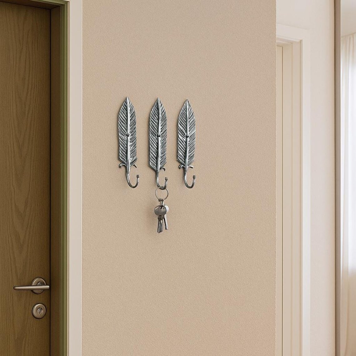 Feather Iron Hook Medieval Decor Hand Forged Feather Hook Wrought Iron ...