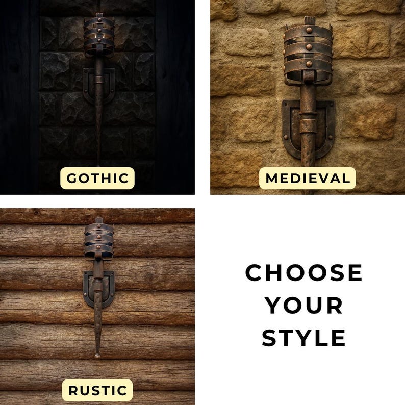Forged Lamp Medieval Wall Sconce Iron Torch Light Gothic Lantern ...