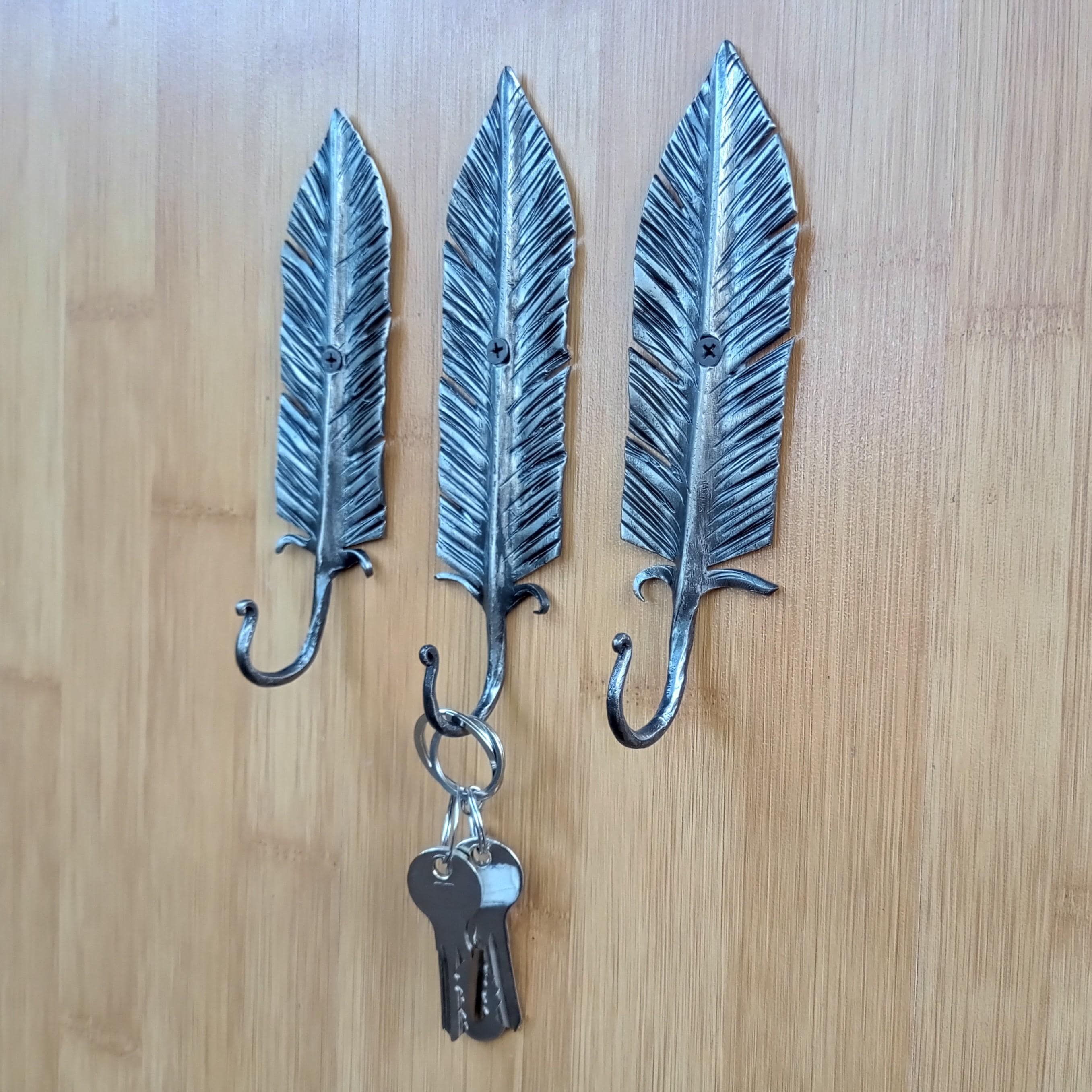Feather Iron Hook Medieval Decor Hand Forged Feather Hook Wrought Iron ...