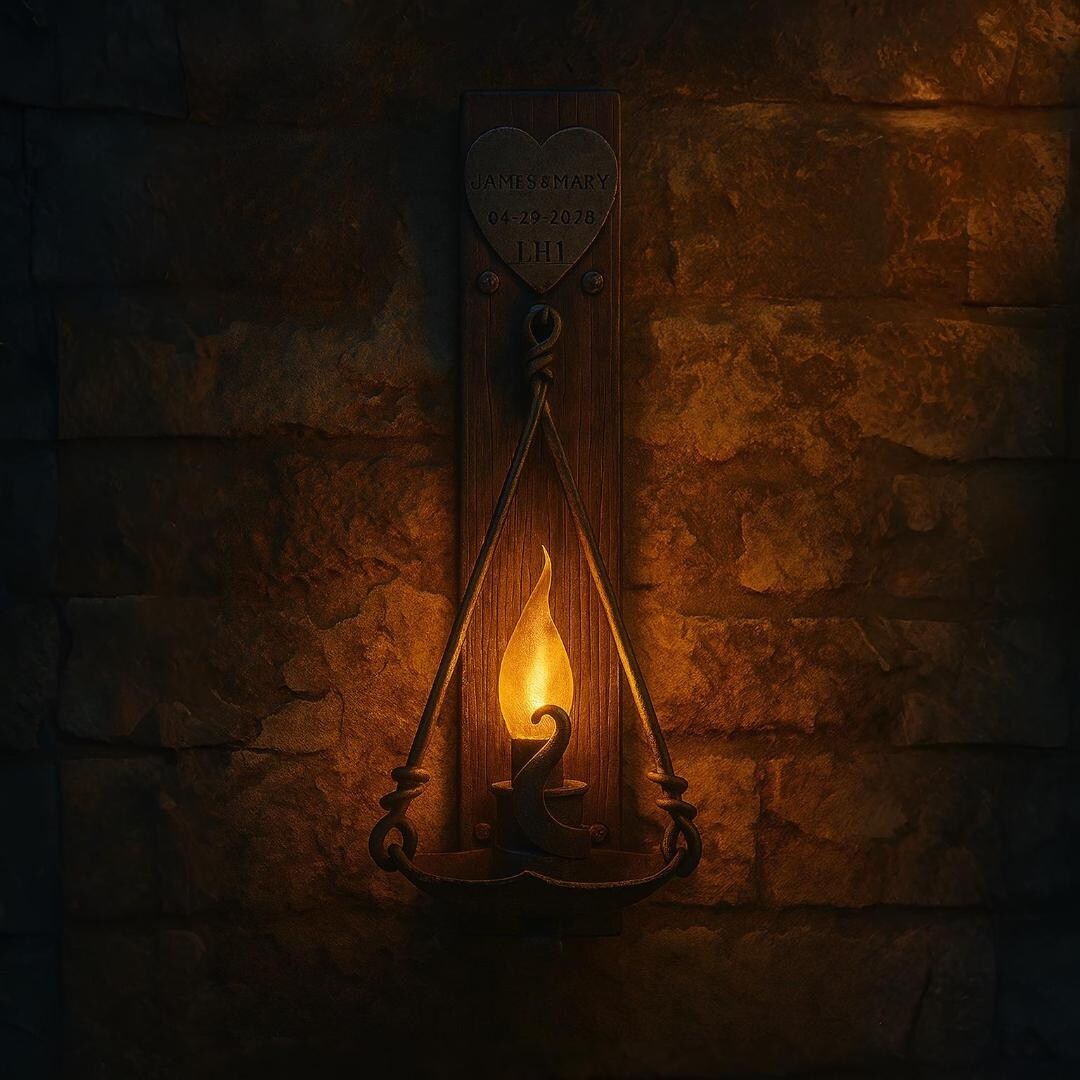 Iron Candle Sconce Fantasy Home Decor Wall Sconce With Flame Detail ...