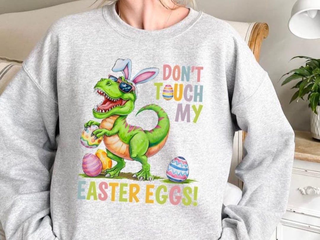Don't Touch My Easter Eggs PNG, Dinosaur Easter Bunny Png, Easter Dinosaur Png, Retro Easter Png ...