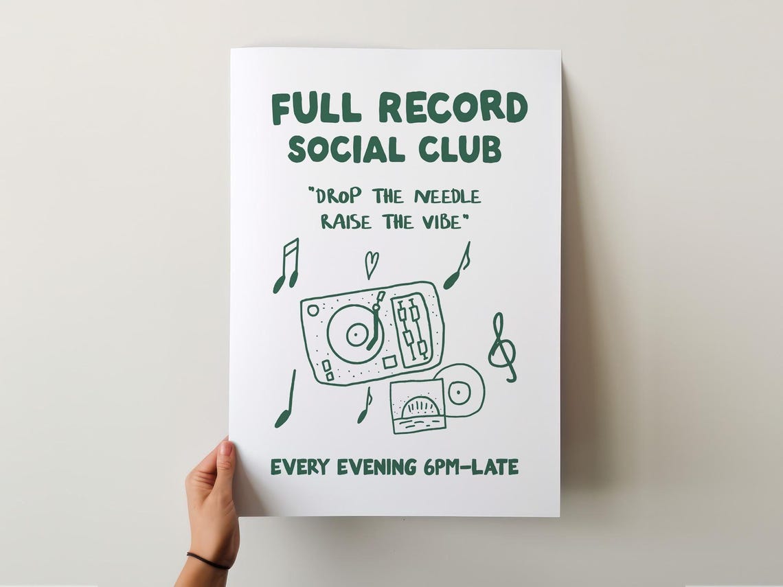 Customizable Full Record Social Club, Art Print Poster Only, Drop the ...