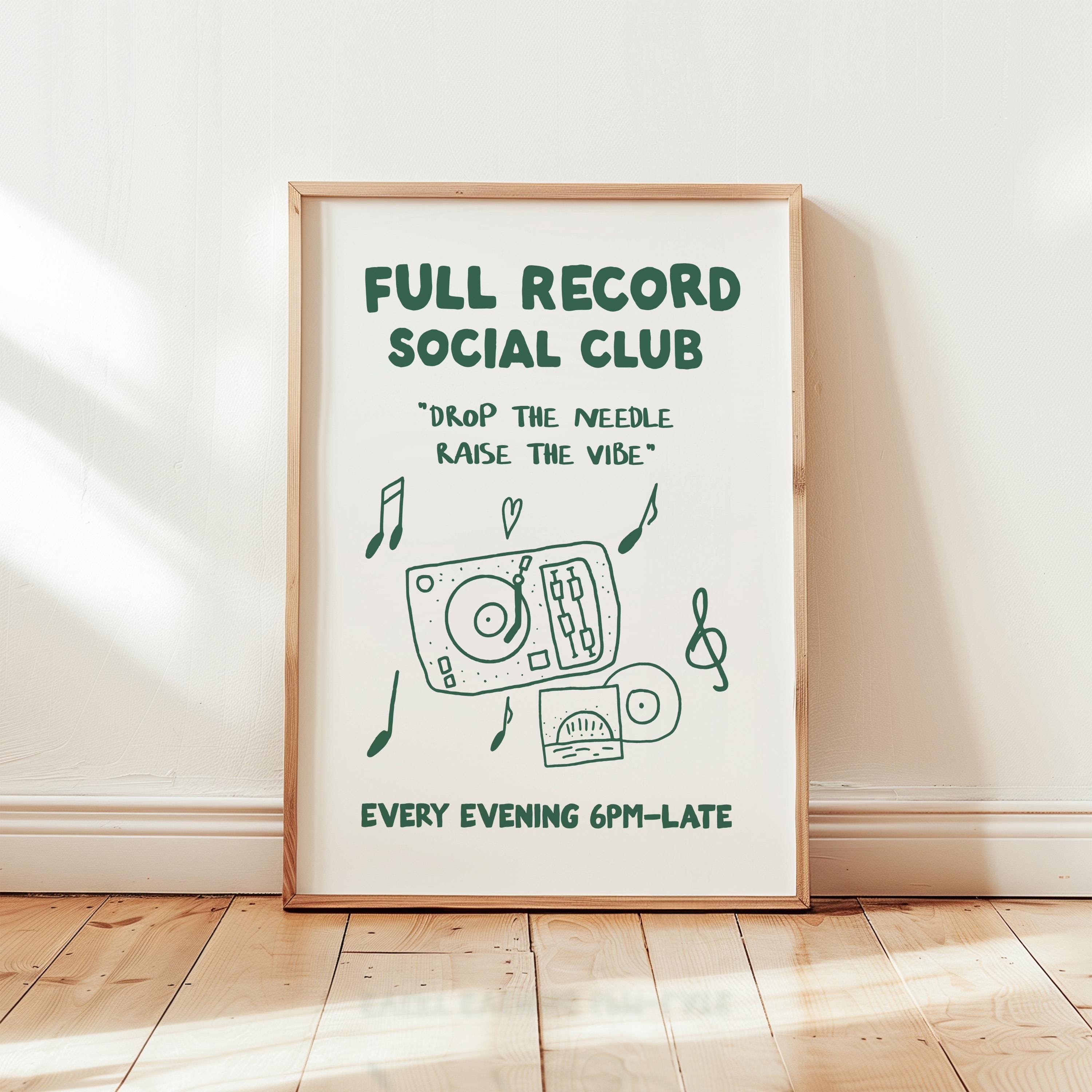 Customizable Full Record Social Club, Art Print Poster Only, Drop the ...