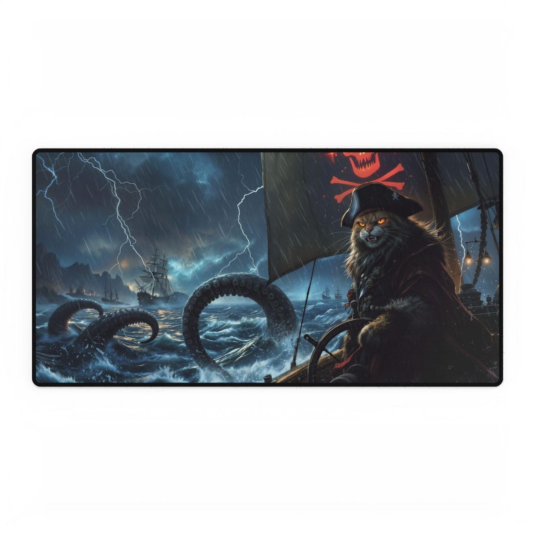 Pirate Themed Desk Mat for Gaming and Office Decor, Perfect for Home ...