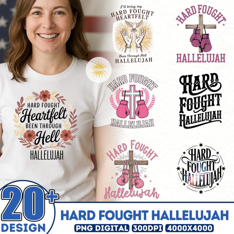 20+ Boxing Gloves PNG, Bible Verse Png Bundle, Hard Fought Hallelujah ...