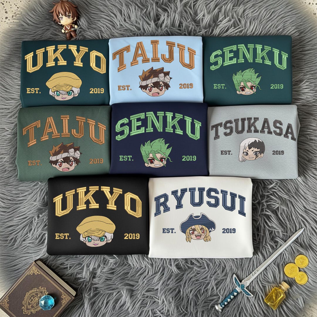 Dr Stone Embroidered Sweatshirt, Senku Ishigami Crewneck, Anime College ...