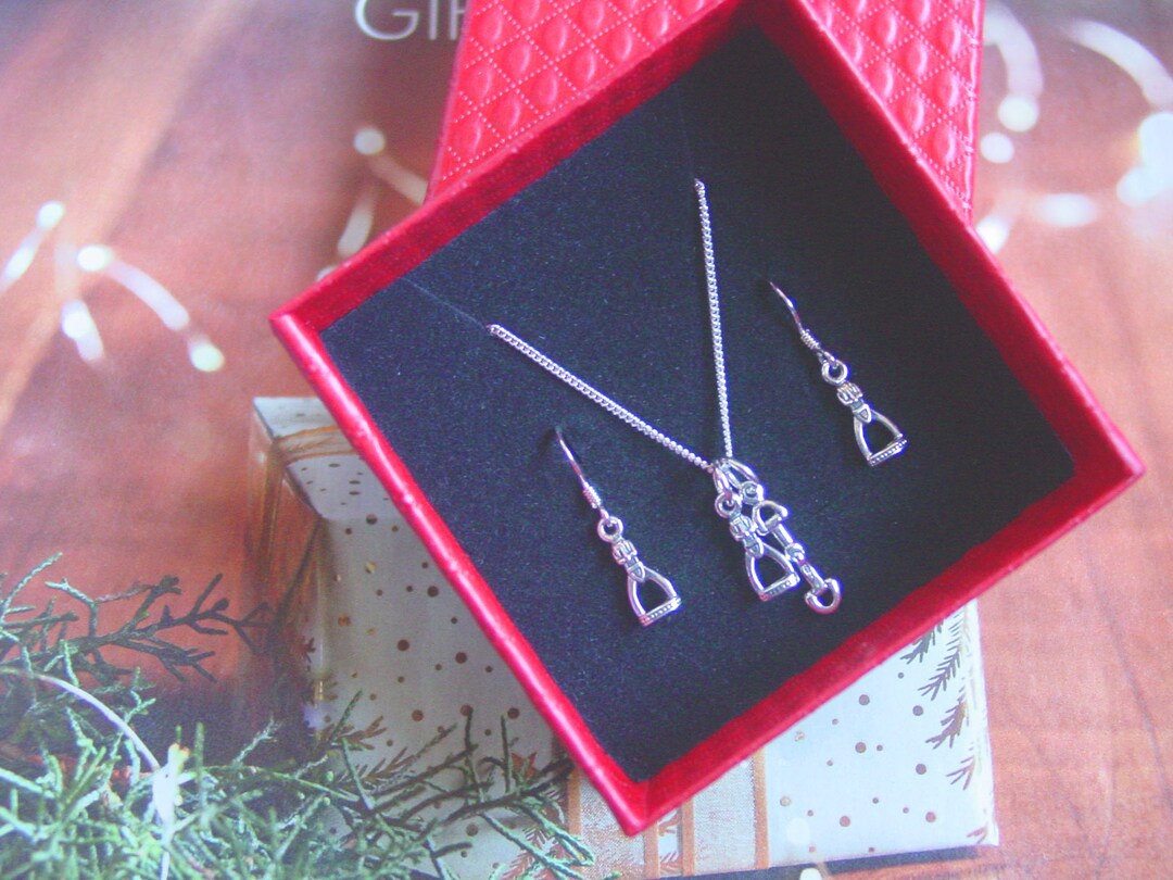 Set of Stirrup and Bit Charms Pendant With Stirrup Earrings or Snaffle ...