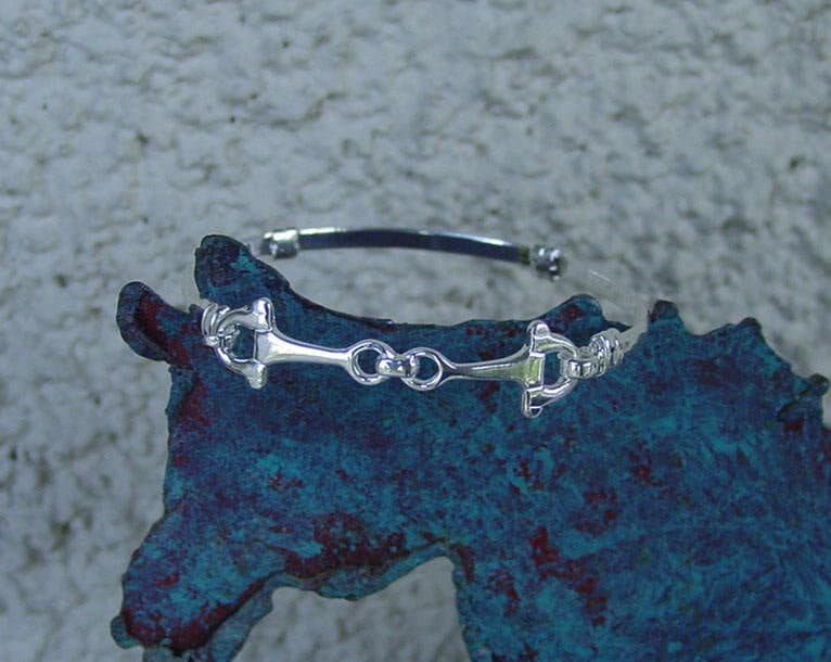 Small Snaffle Bit Child Bangle Sterling Silver Horse Bit | Etsy