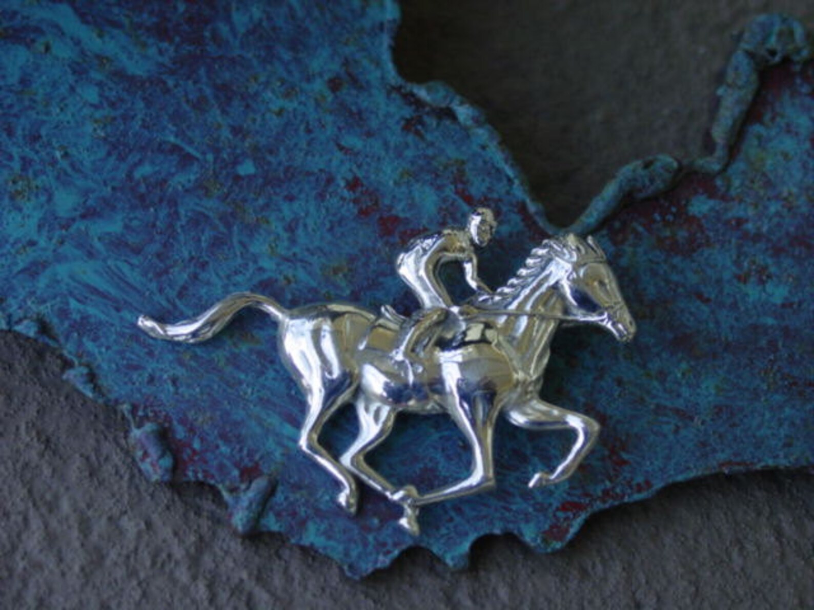 Racehorse Jewelry Jockey Pin Horse Racing Sterling Silver Equestrian ...