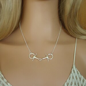 Snaffle Bit Necklace Sterling Silver With Adjustable Black Cord ...