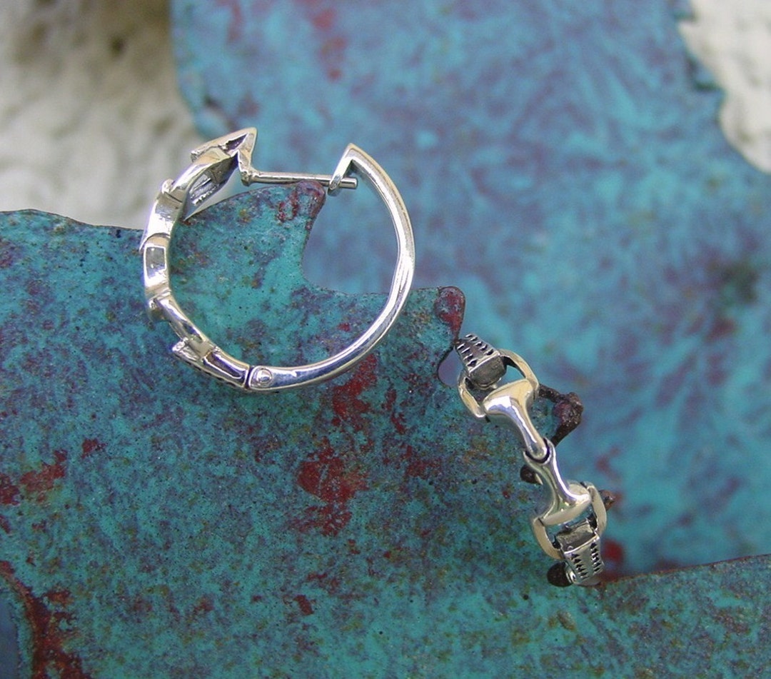 Handcrafted Sterling Silver Snaffle Bit Earrings: Equestrian Jewelry - Etsy