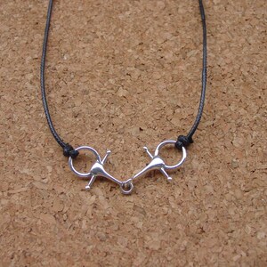 Snaffle Bit Necklace Sterling Silver With Adjustable Black Cord ...