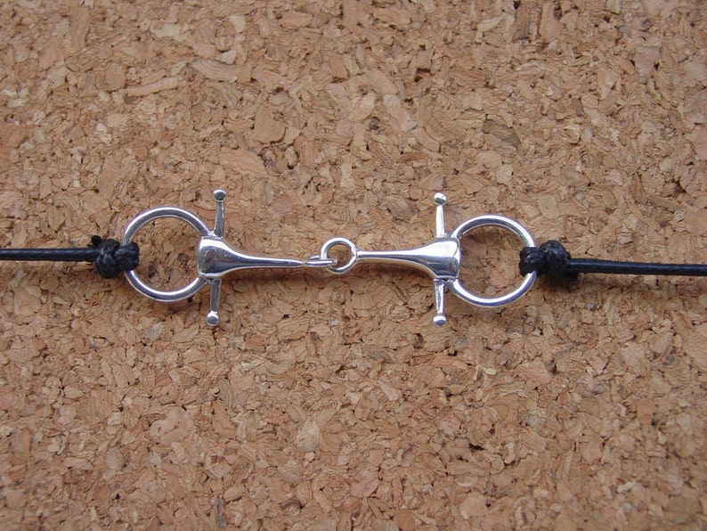 Snaffle Bit Necklace Sterling Silver With Adjustable Black - Etsy