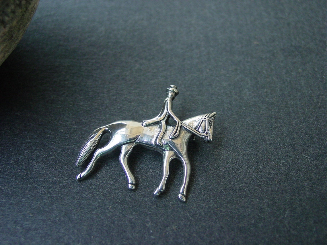 Dressage Horse Rider Pin Dressage Sterling Silver | Etsy