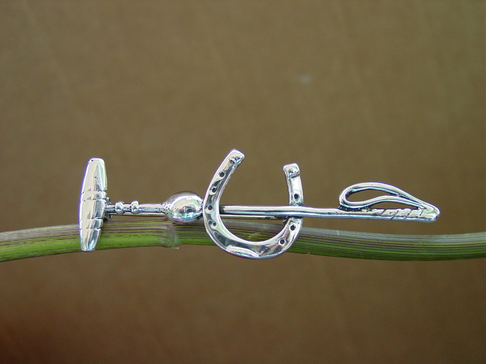Polo Mallet Horseshoe Brooch Polo Sterling Silver Polo | Etsy