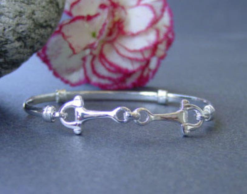 Small Snaffle Bit Child Bangle Sterling Silver Horse Bit - Etsy