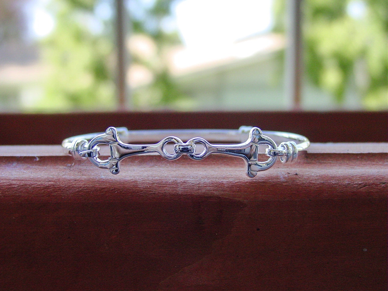Small Snaffle Bit Child Bangle Sterling Silver Horse Bit - Etsy