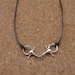 Snaffle Bit Necklace Sterling Silver With Adjustable Black Cord ...