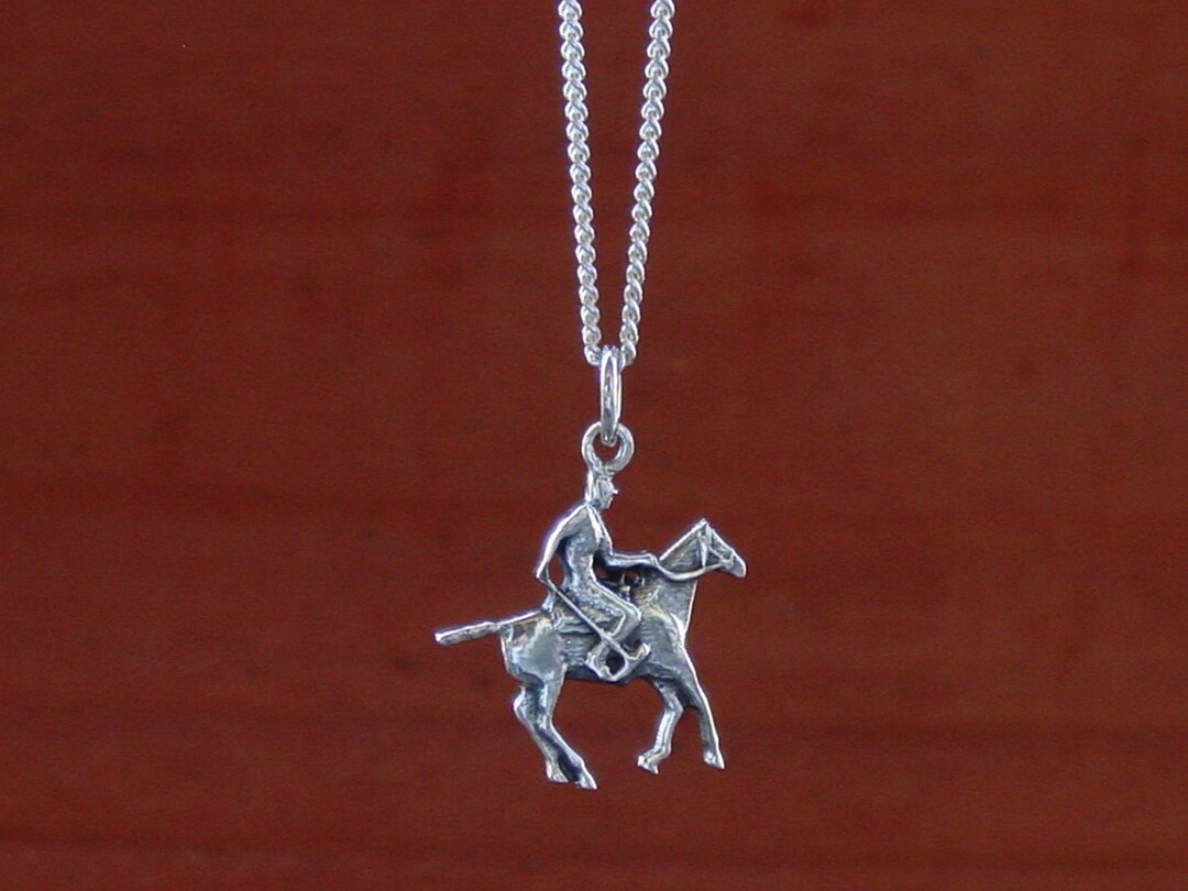 Polo Player Horse Pendant Sterling Silver - Equestrian Jewelry - Horse ...