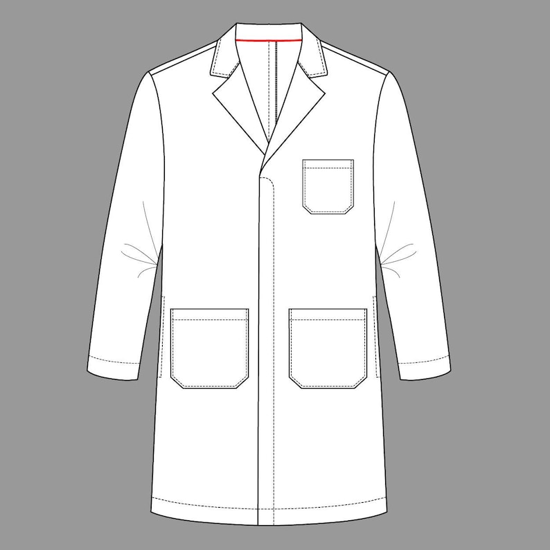 Doctor Lab Coat PDF Sewing Pattern | Unisex Medical Coat | Hospital ...