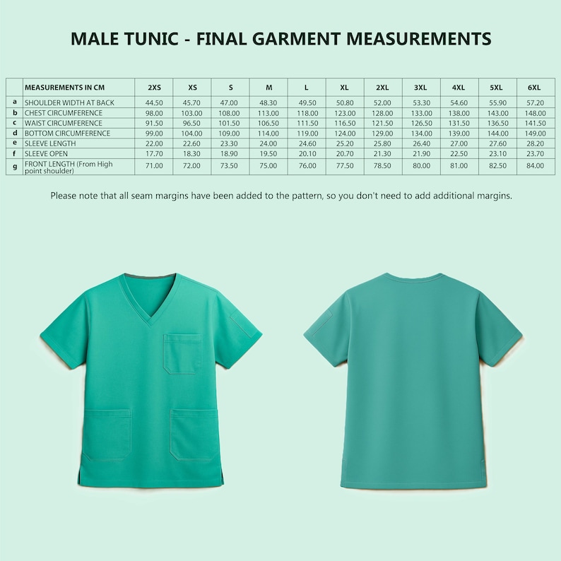 Male Clinical Wear PDF Sewing Pattern | Nurse Scrubs & Doctor Uniform ...