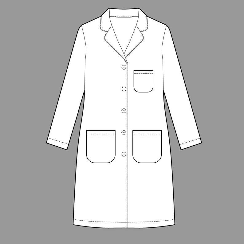 Female Lab Coat PDF Sewing Pattern | Medical Uniform DIY | Nurse ...