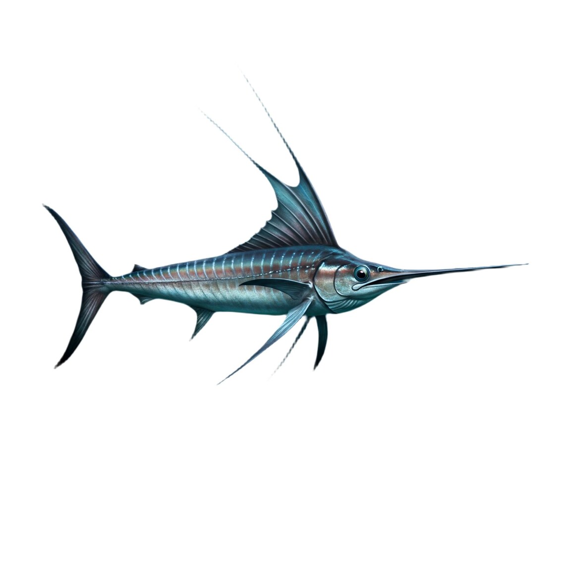 Printable Swordfish Marlin Clipart, Watercolor Swordfish, High Quality ...