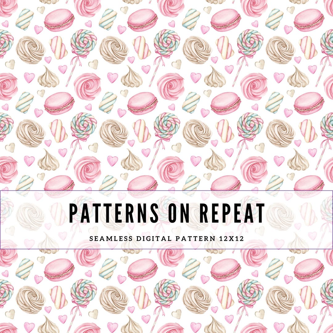 Sweets Seamless Repeat Pattern for Fabric Sublimation, Digital Prints ...
