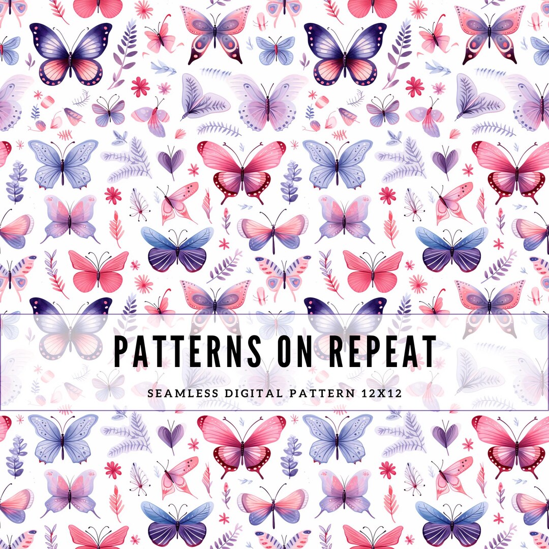 Butterfly Seamless Repeat Pattern for Fabric Sublimation, Digital ...