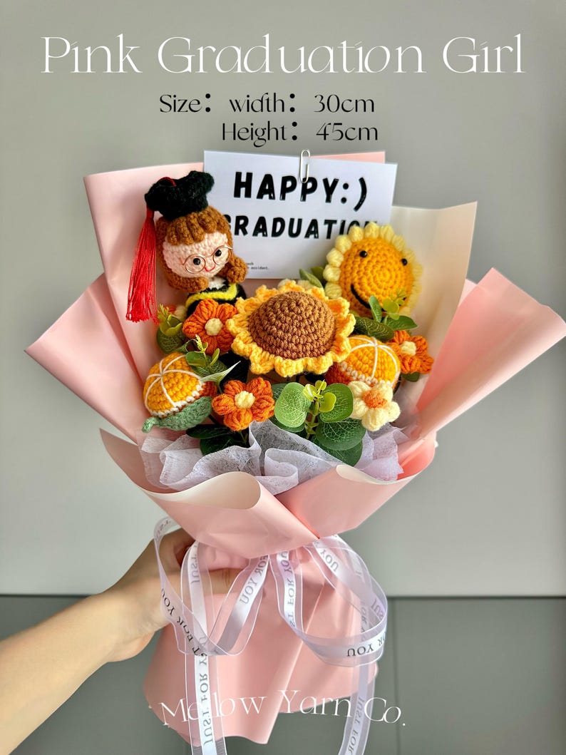 Handmade Crochet Graduation Bouquet With Knitted Graduate Plush,kids ...