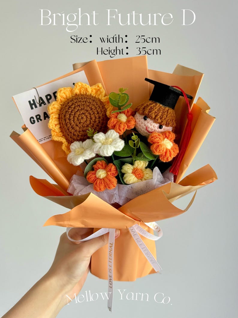 Handmade Crochet Graduation Bouquet With Knitted Graduate Plush,kids ...