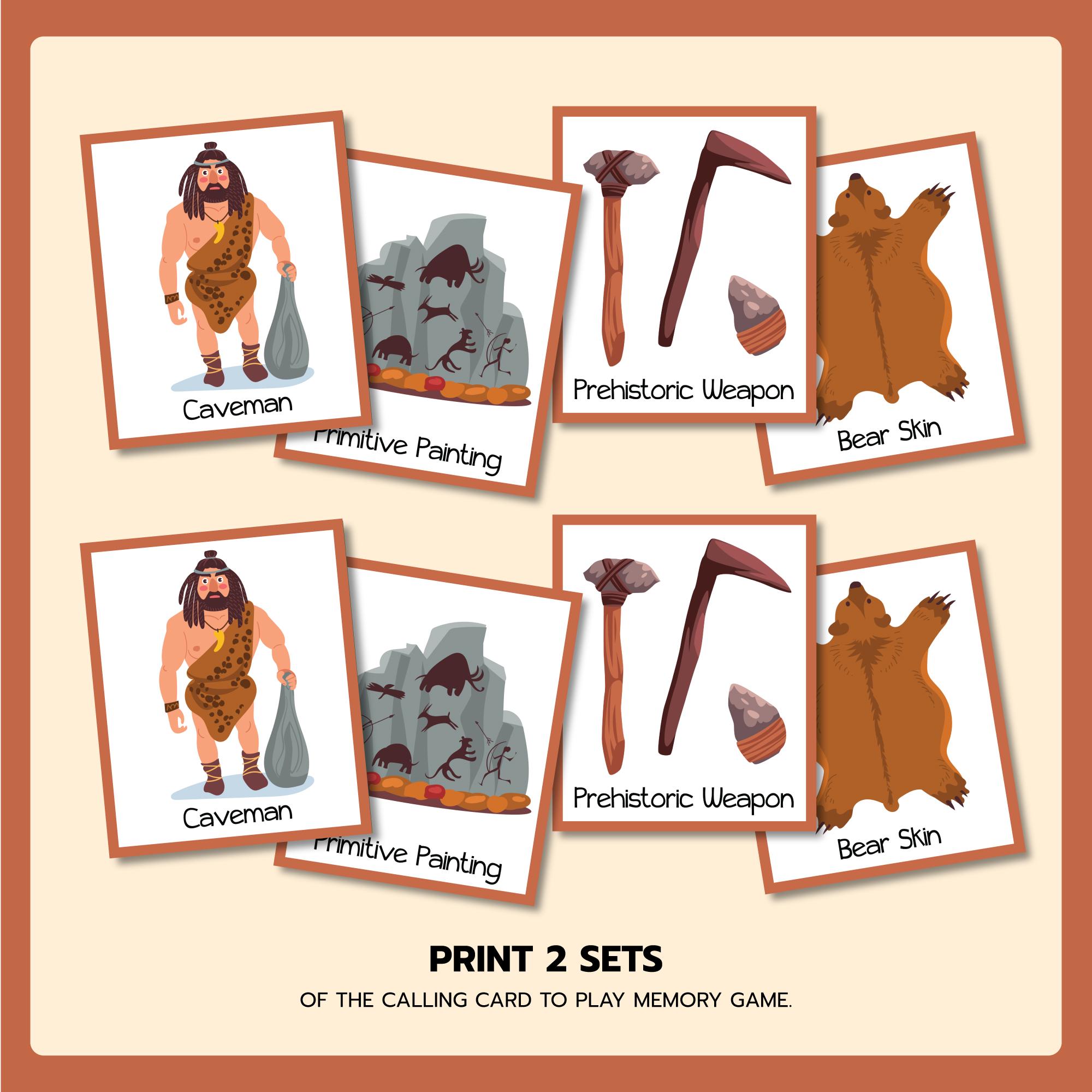 Stone Age Bingo Game: Prehistoric Classroom Activity (printable PDF - Etsy