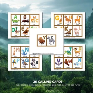 Animal Alphabet Bingo & Memory Game: Educational ABC Cards (printable ...
