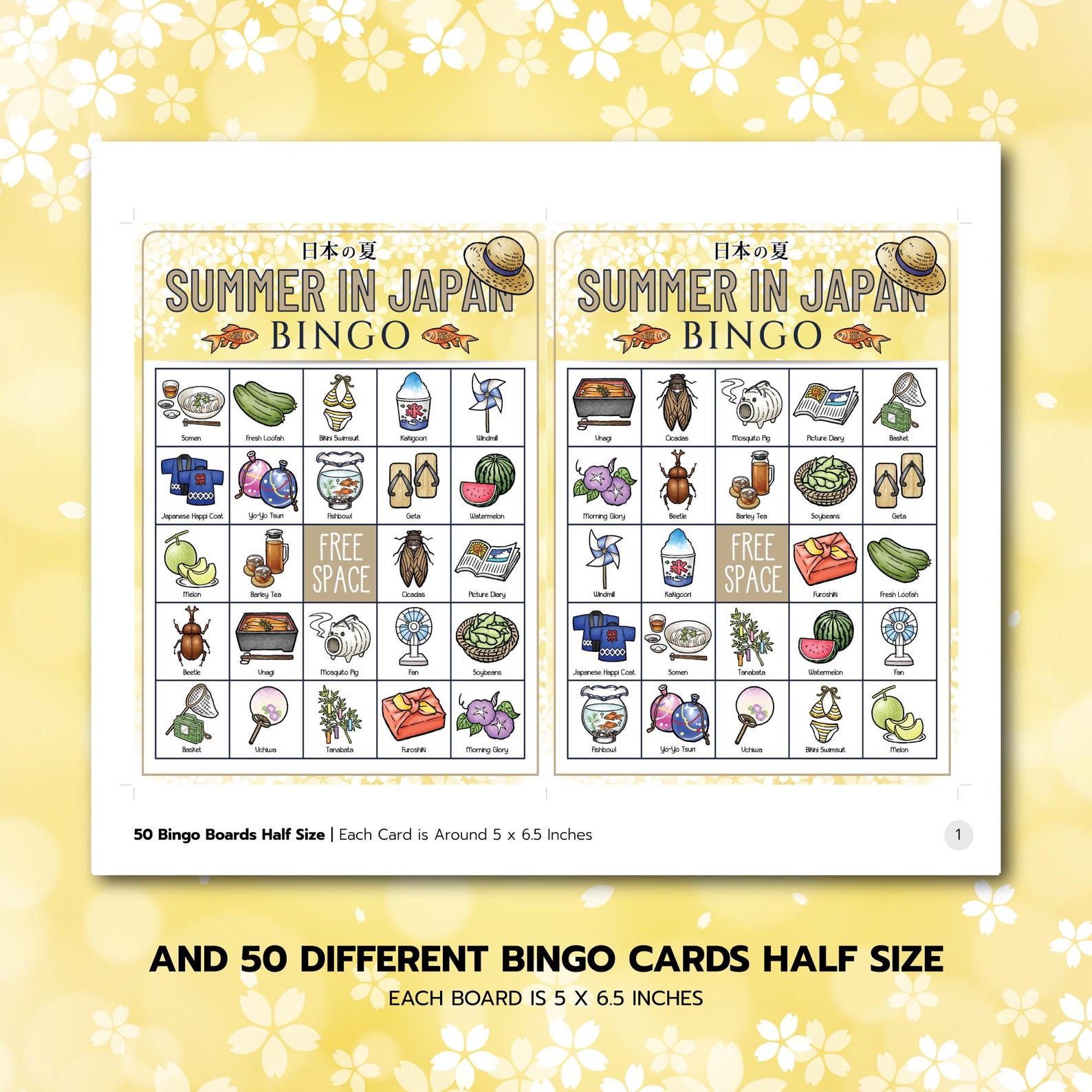 Summer in Japan Bingo & Memory Game | Printable Japanese Summer ...