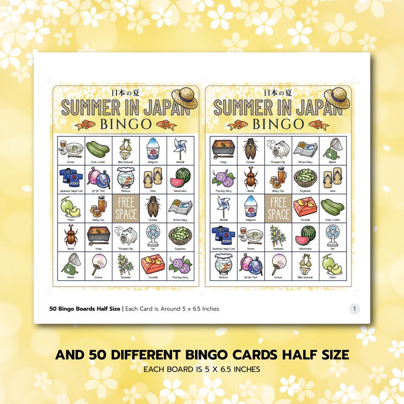 Summer in Japan Bingo & Memory Game | Printable Japanese Summer ...