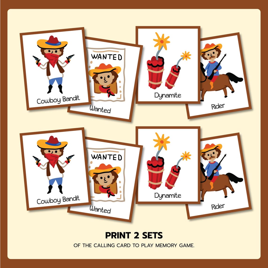 American Wild West Bingo Game – Printable Activity for Kids – Bingo ...