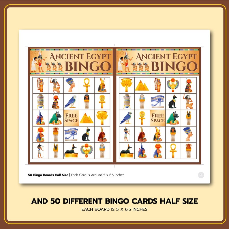 Ancient Egypt Bingo & Memory Game, 2 in 1 Printable Game, 50 Printable ...