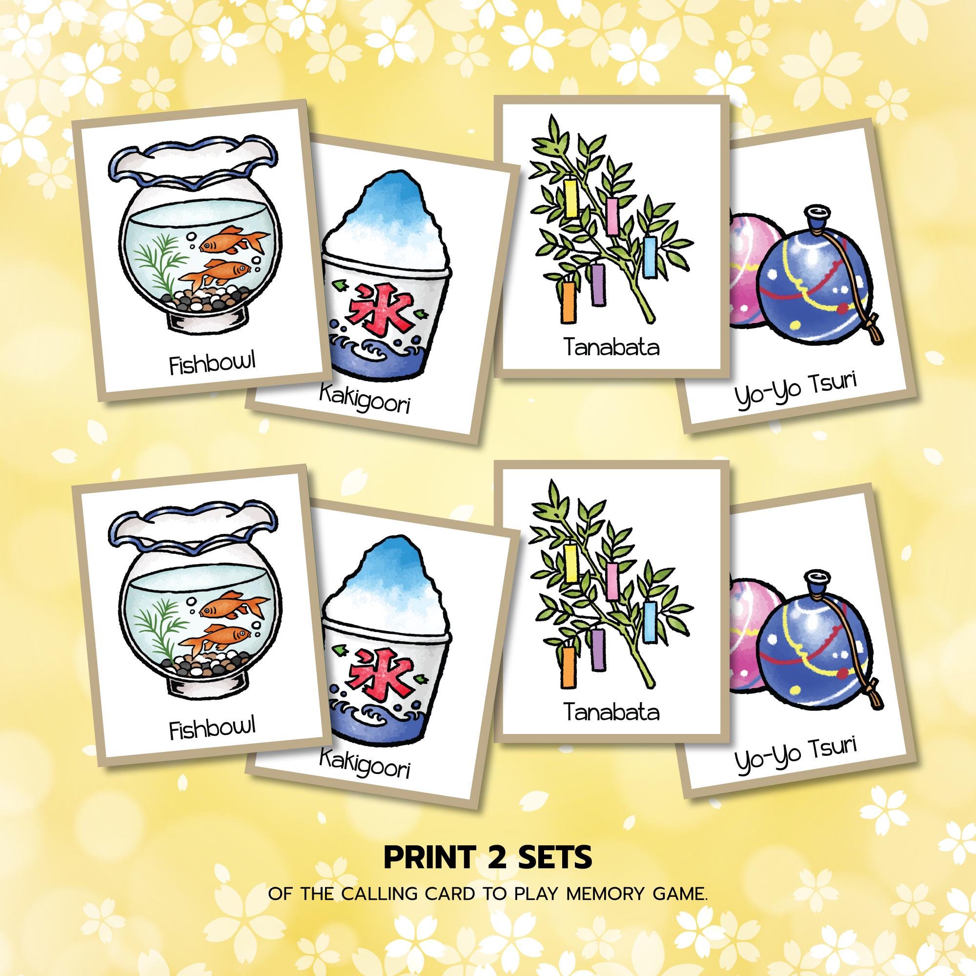 Summer in Japan Bingo & Memory Game | Printable Japanese Summer ...