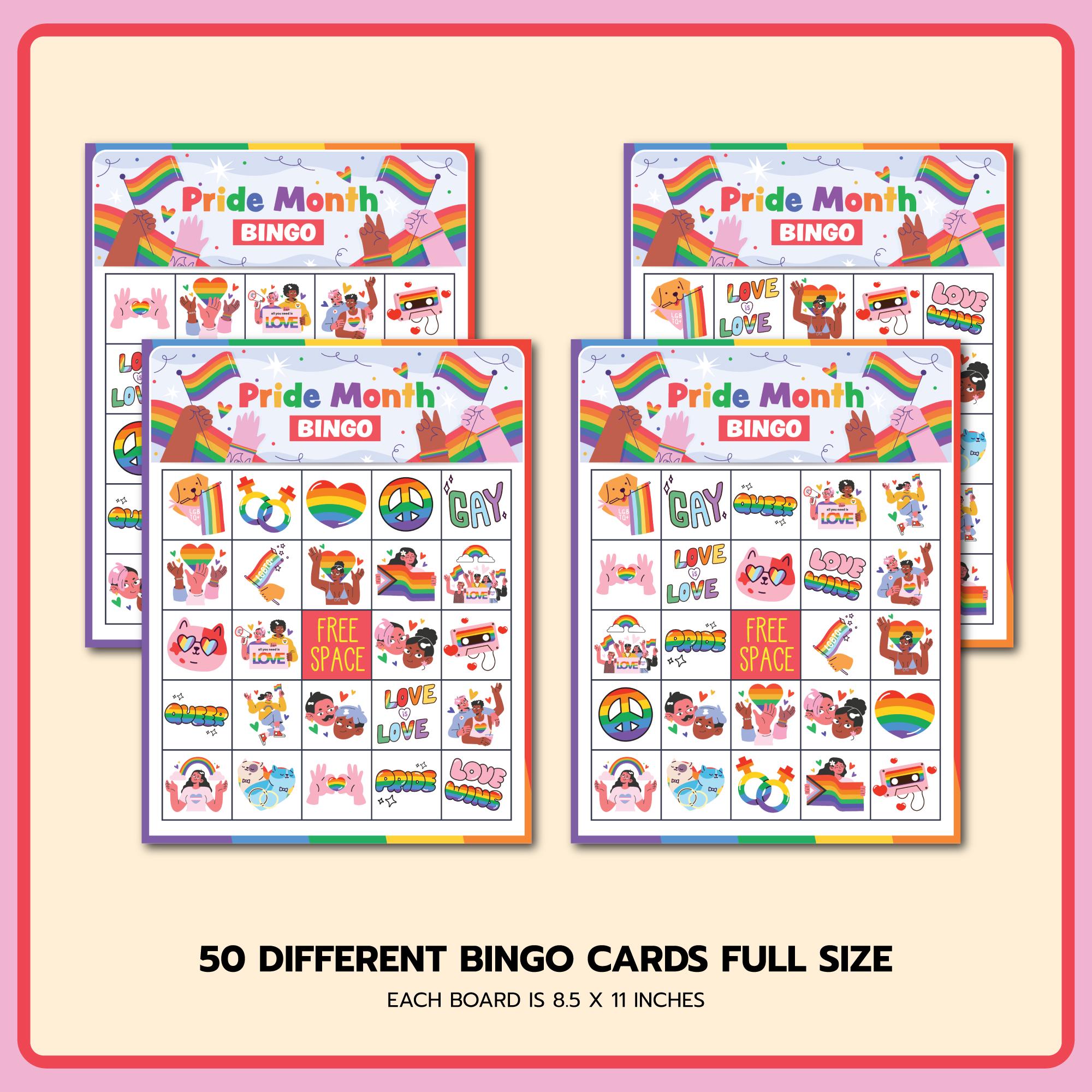 Pride Month Bingo & Memory Game: LGBTQ+ Printable (digital Download) - Etsy