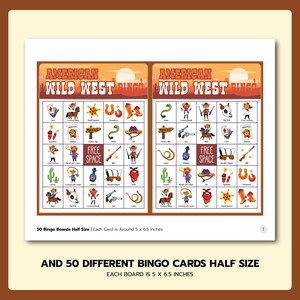 Wild West Bingo Game: Printable Cowboy Party Activity (PDF Download) - Etsy