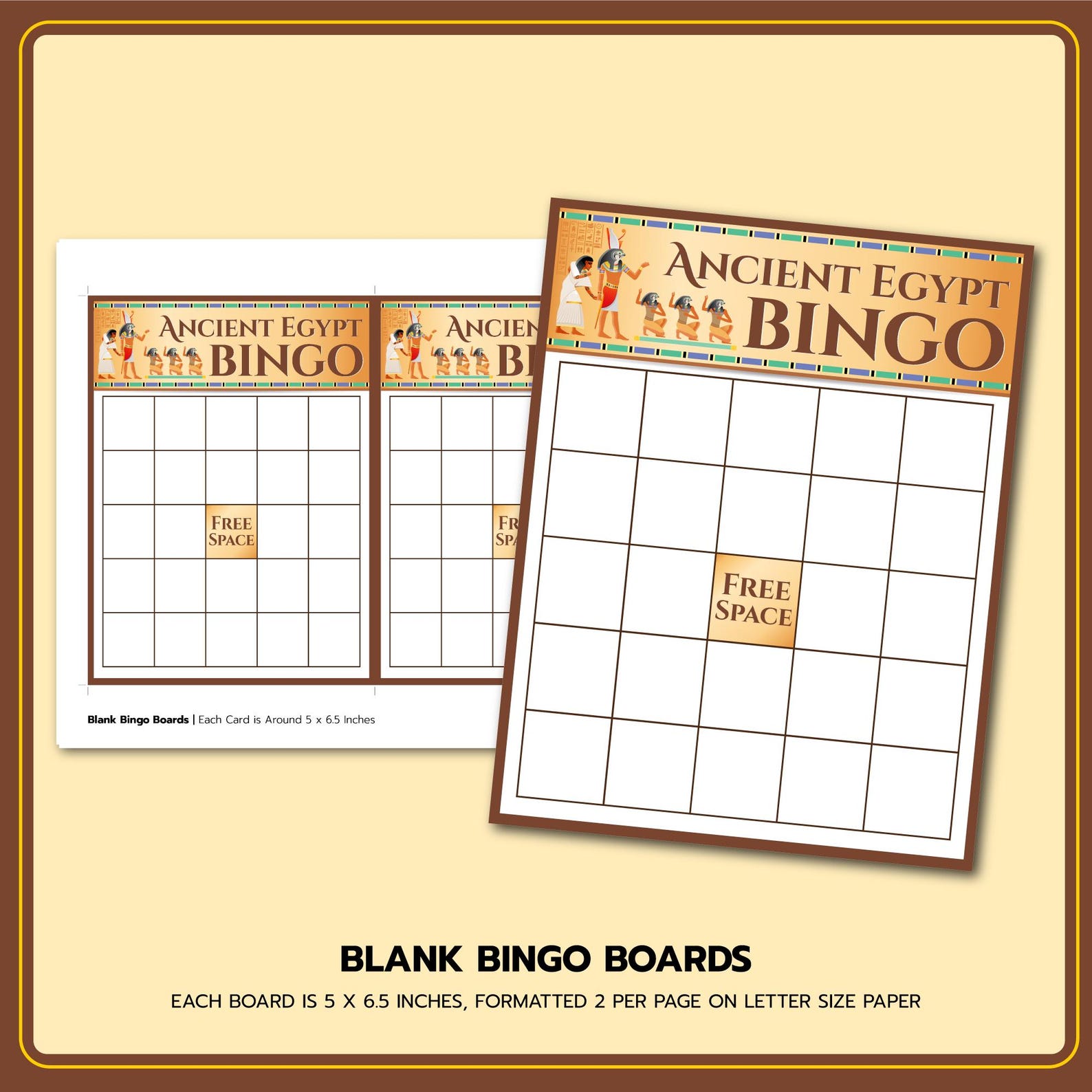 Ancient Egypt Bingo & Memory Game, 2 in 1 Printable Game, 50 Printable ...