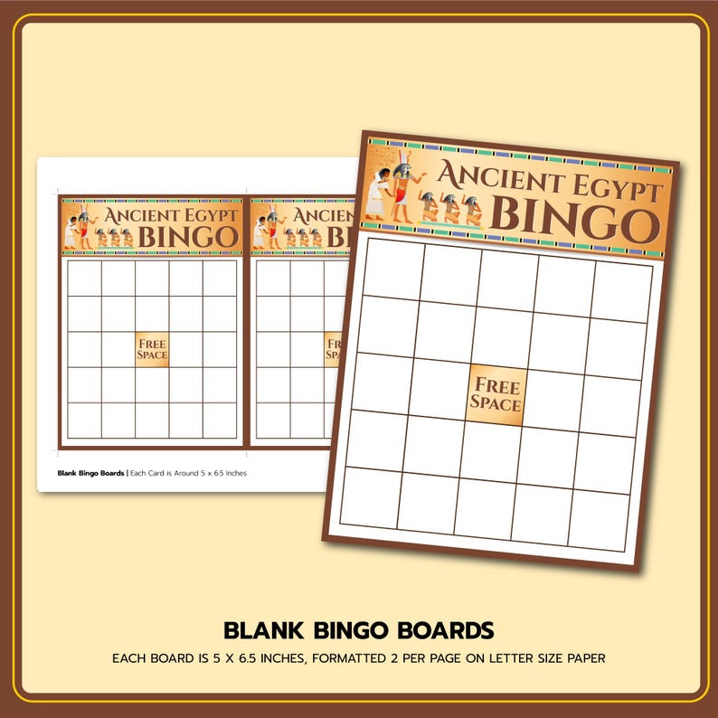 Ancient Egypt Bingo & Memory Game, 2 in 1 Printable Game, 50 Printable ...