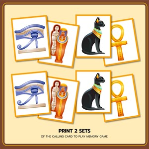 Ancient Egypt Bingo & Memory Game, 2 in 1 Printable Game, 50 Printable ...
